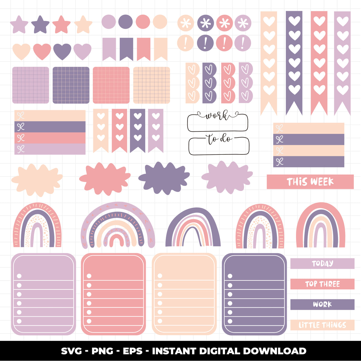 COD1001 Bullet journal svg, bujo clipart, Notes Clipart, school Clipar ...