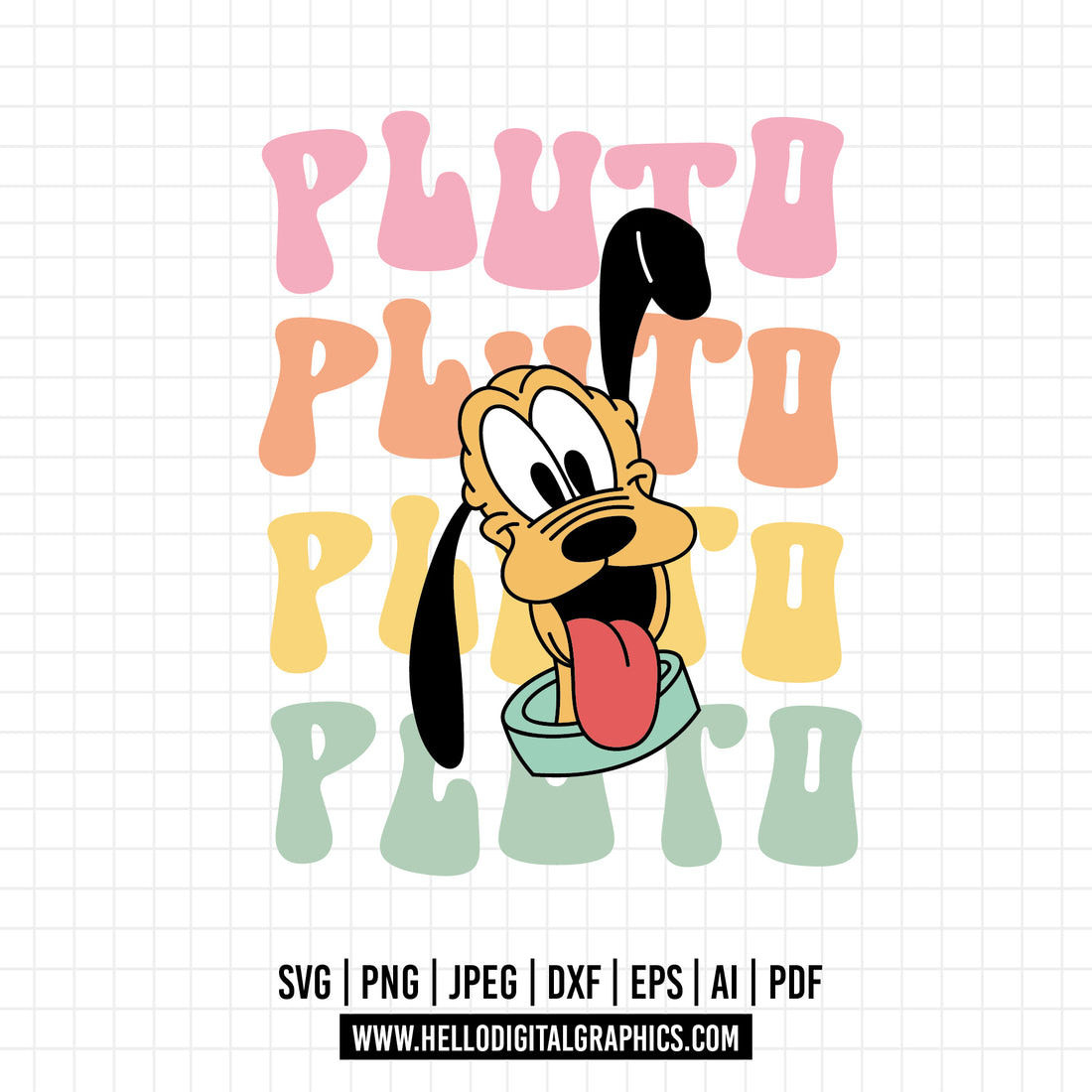 COD1025- Pluto svg, dog svg, Pluto Silhouette, Cricut, disney svg – Hello