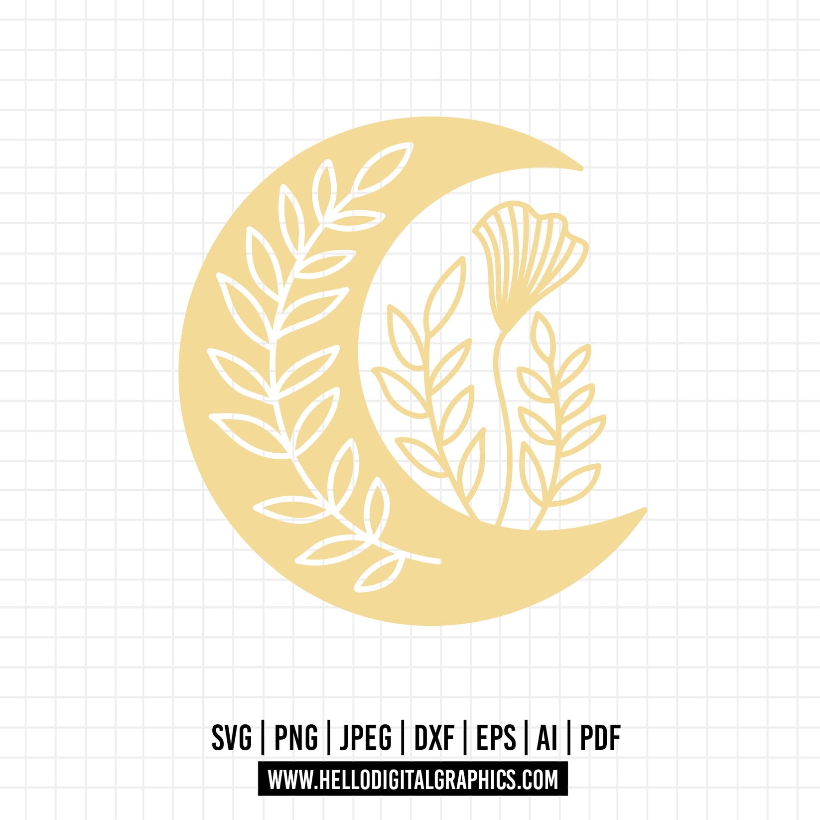 COD1060 Moon svg, Flowers svg, forest svg, moon phases svg – Hello