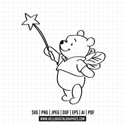 COD1069 Winnie the pooh svg, Winnie the Pooh Png, Disney svg, Pooh fai ...