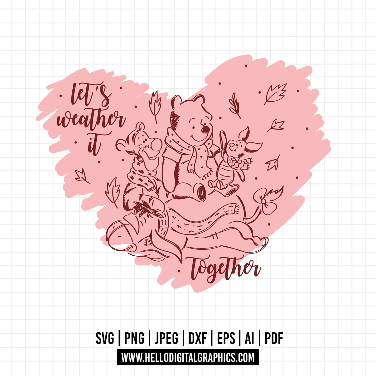 COD1088 Let's weather it together sag, Winnie the pooh svg, Igor svg ...
