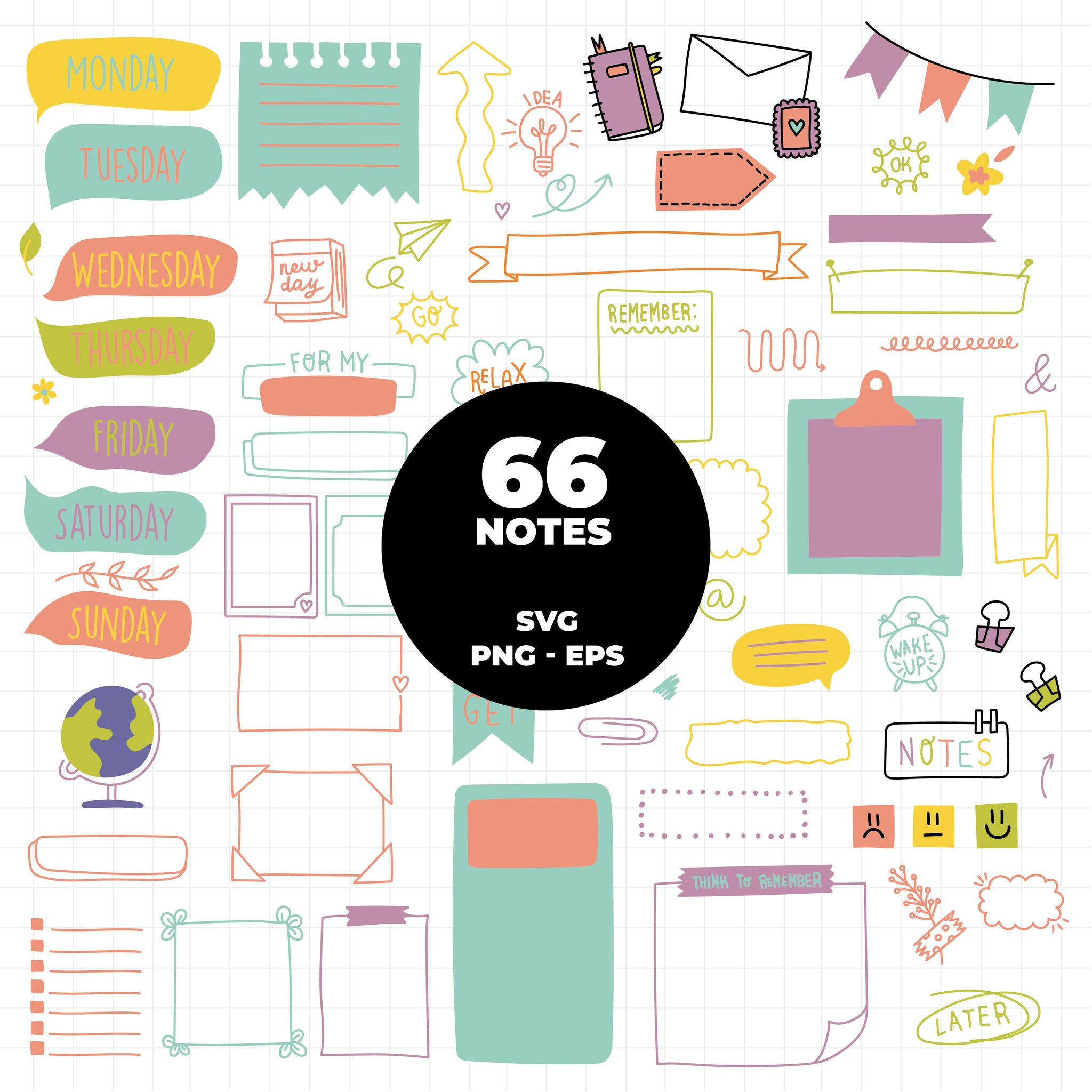 COD1137 Bullet journal svg, bujo clipart, Notes Clipart, school Clipar ...