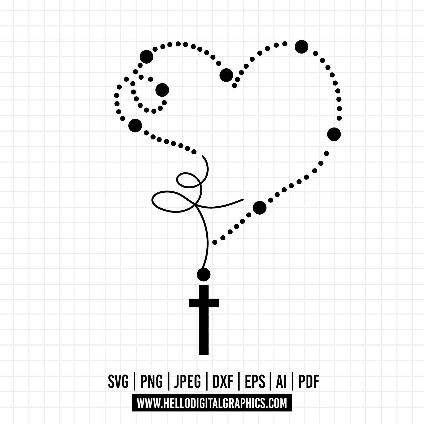 COD1168 Rosary Catholic SVG, Religious SVG, Rosary Digital Cutting Fil ...