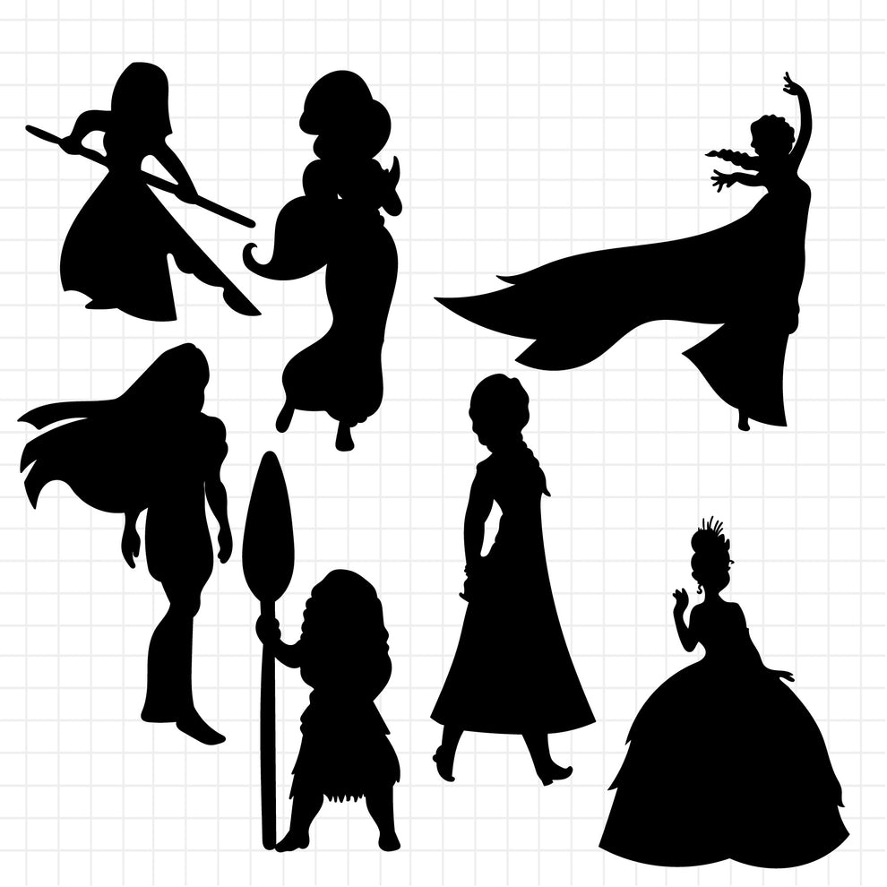 COD1212 Princess silhouette svg bundle, Snow White SVG, Princess SVG ...