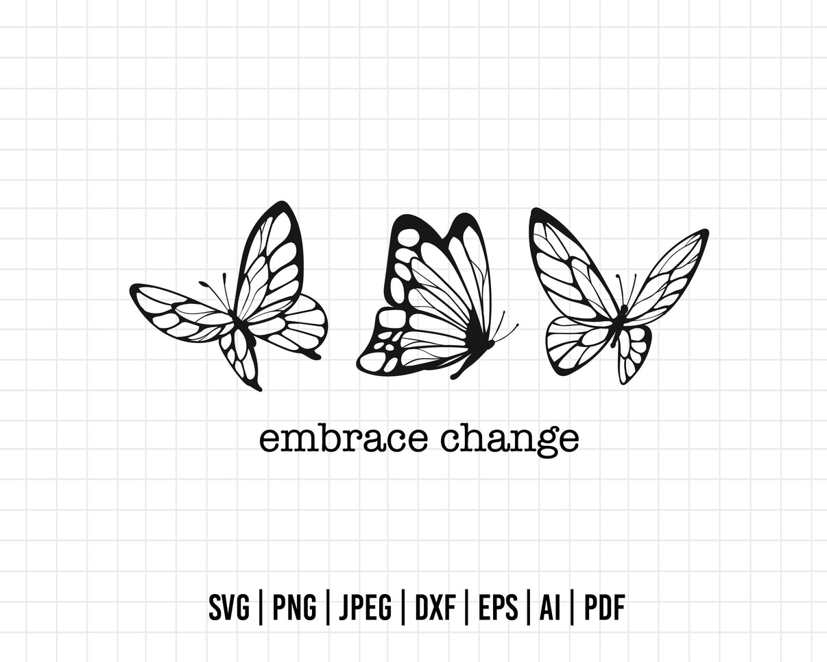 COD132- Embrace change svg, Butterfly svg, Positivity svg, Quote svg ...