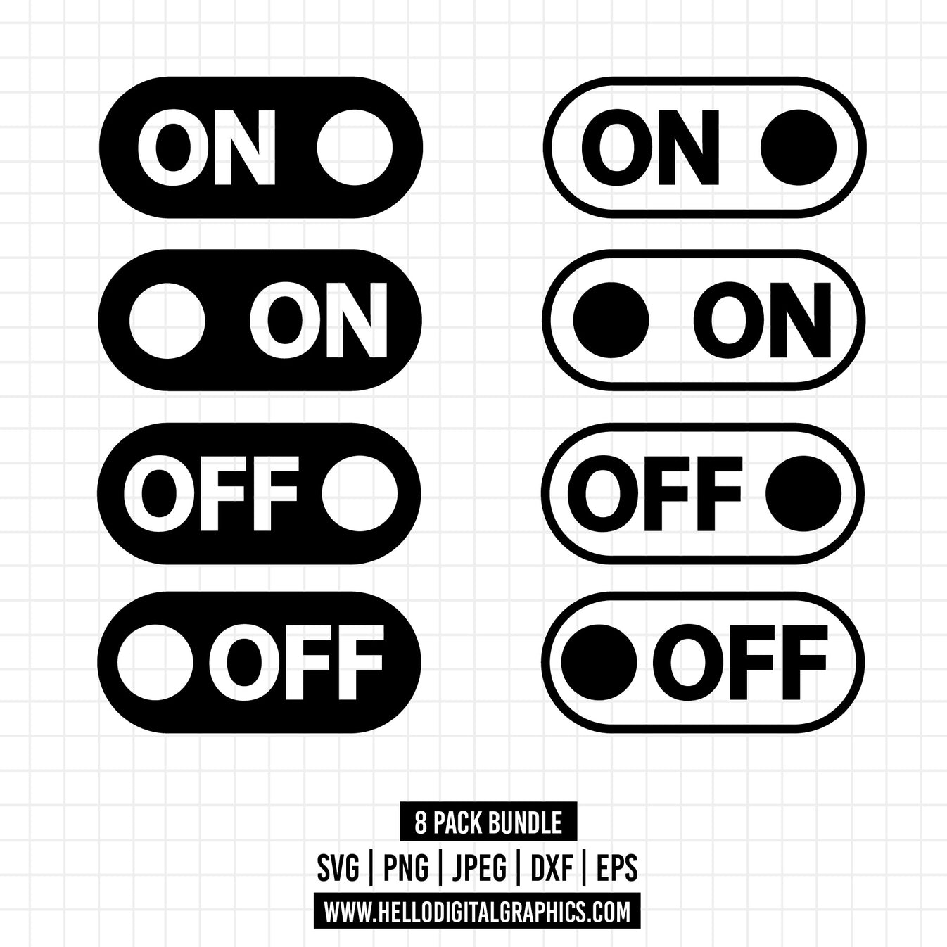 COD1341 - Power Button SVG, Power Silhouette, On-Off Button Svg, Power ...