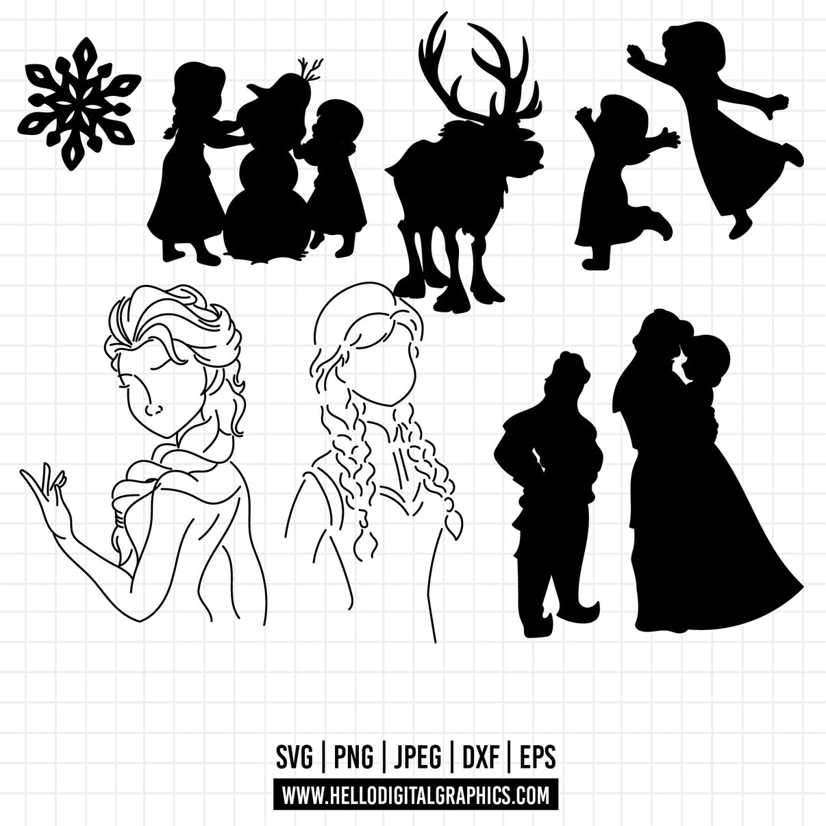 COD1365 - Frozen svg, Elsa svg, Anna svg, Winter elsa cut files for cr ...