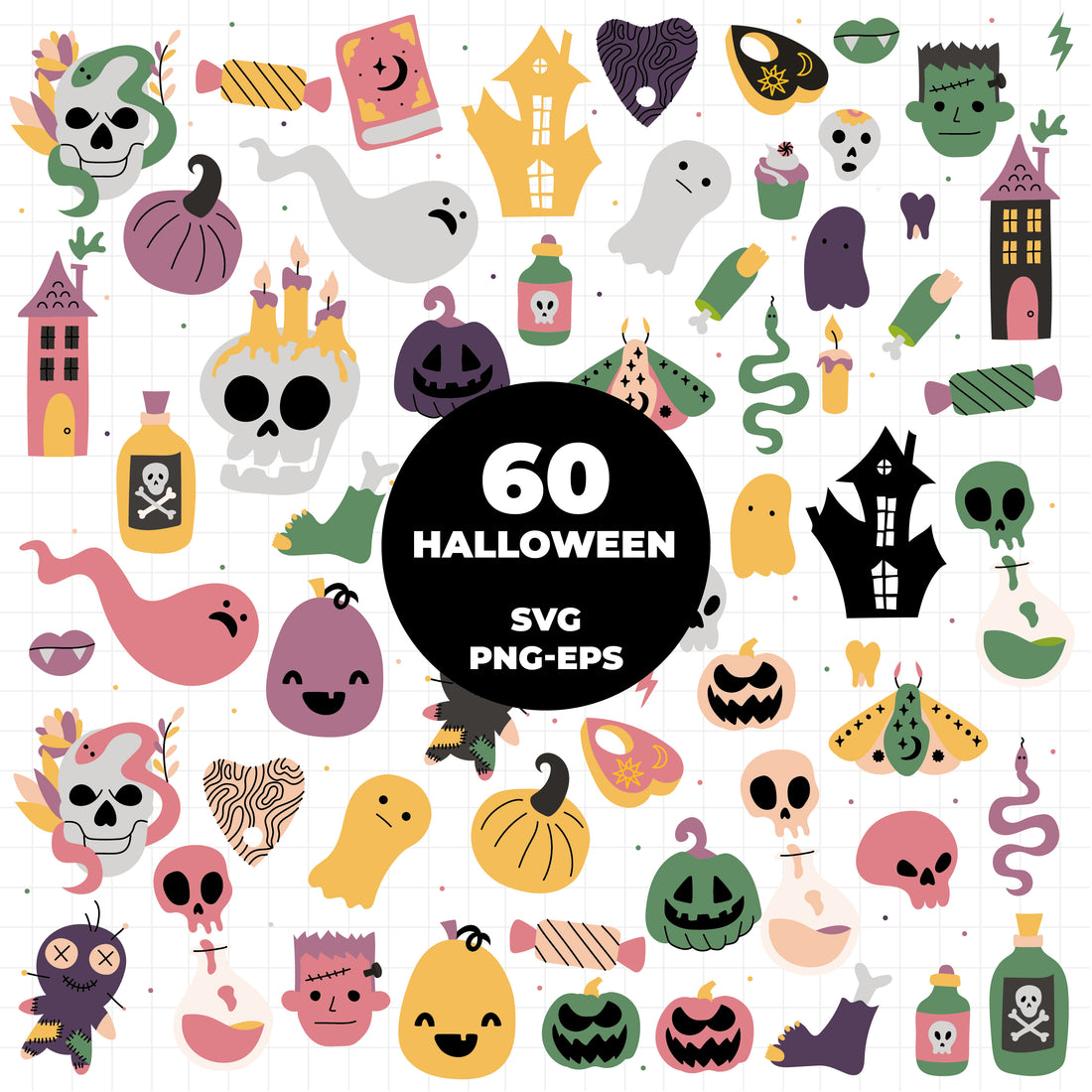 COD1444 - Halloween Doodles clipart/Pumpkin Clipart /halloween Clipart ...