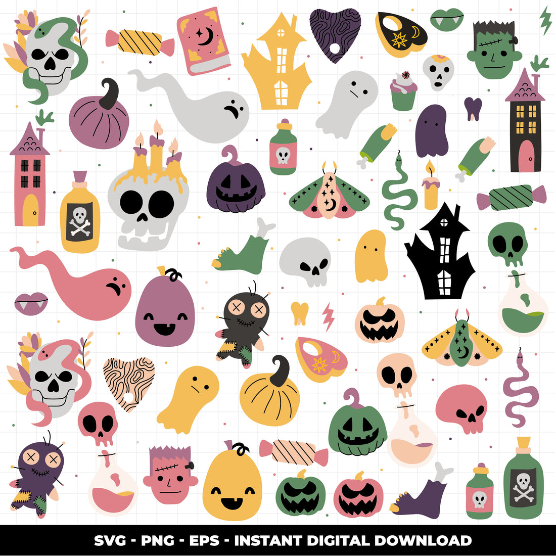 COD1444 - Halloween Doodles clipart/Pumpkin Clipart /halloween Clipart ...