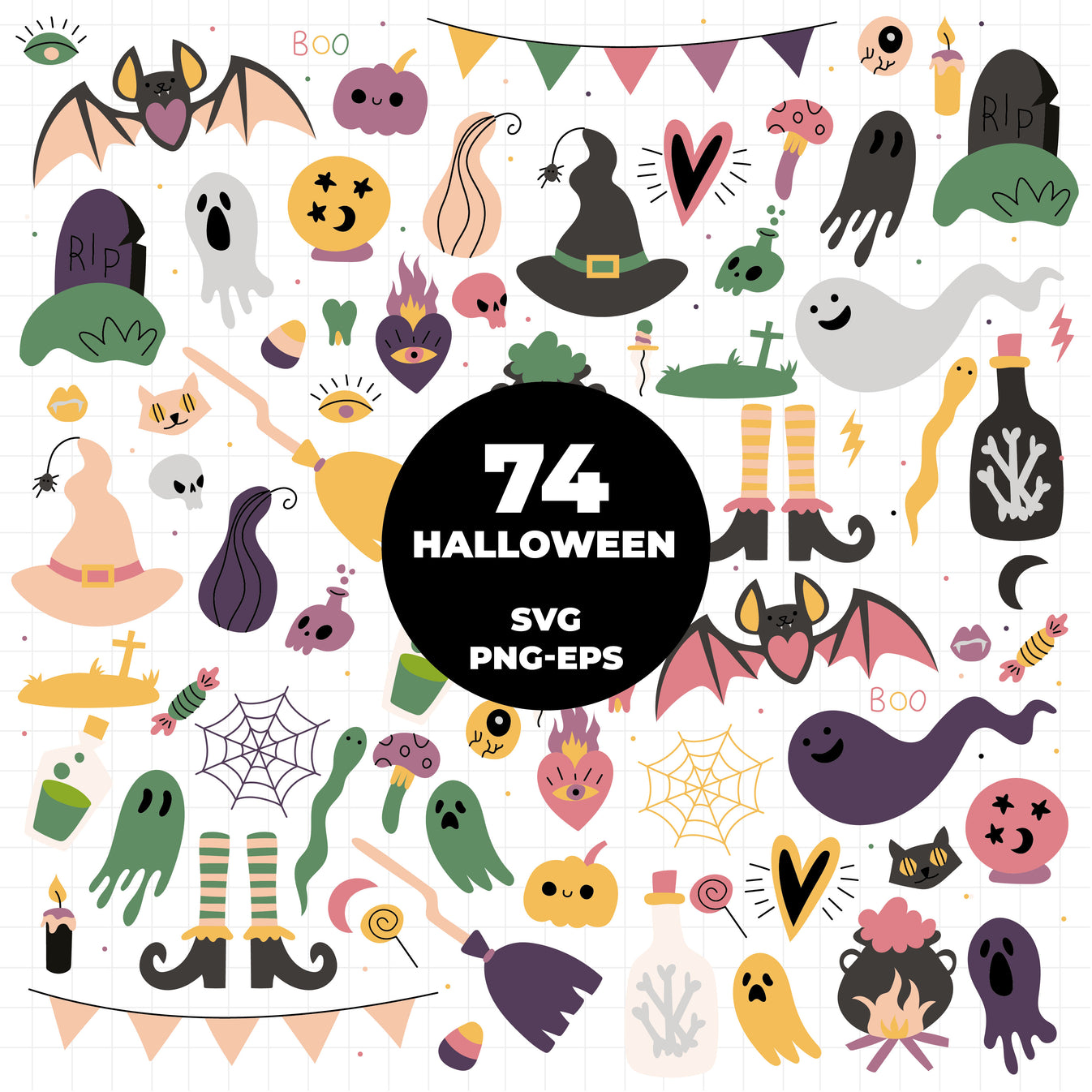 COD1445 - Halloween Doodles clipart/Pumpkin Clipart /halloween Clipart ...