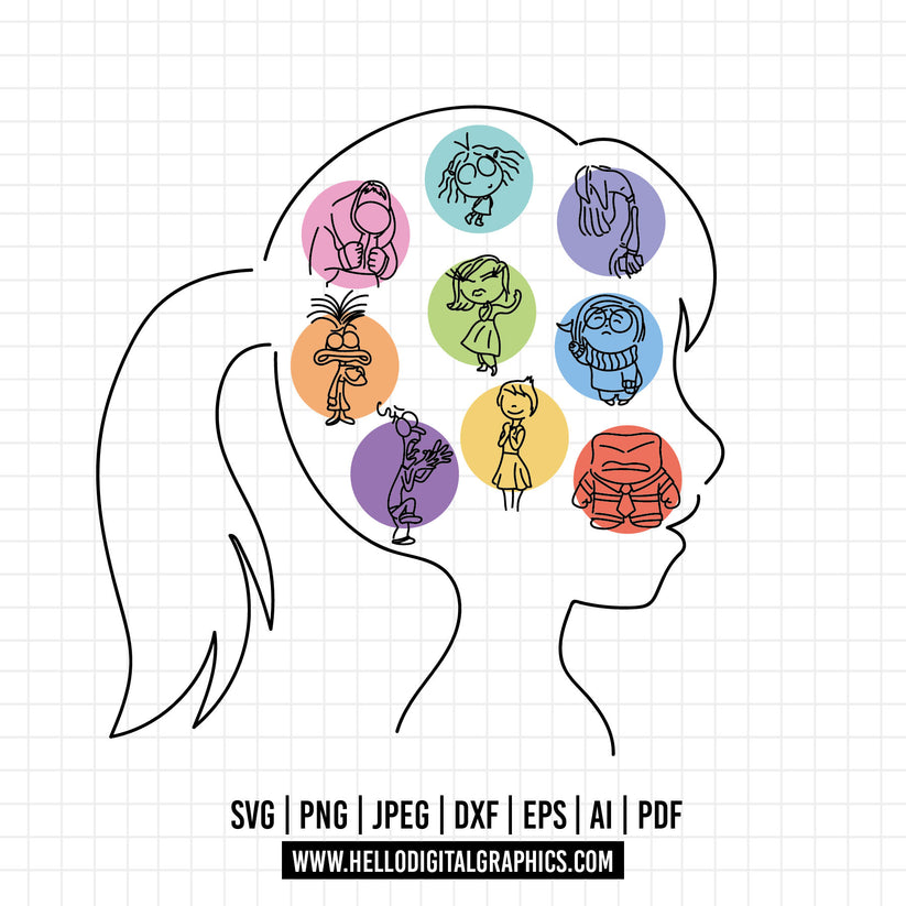 COD1459 - It's okay to feel all the feels svg, Anxiety Inside Out 2 sv ...