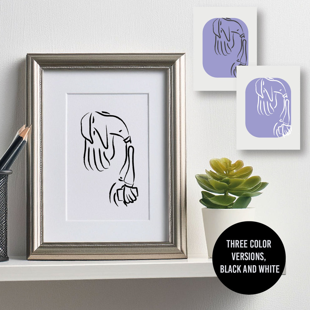 COD1462 -Inside Out 2 Art Print, Wall Print, Printable, line art Rainb ...