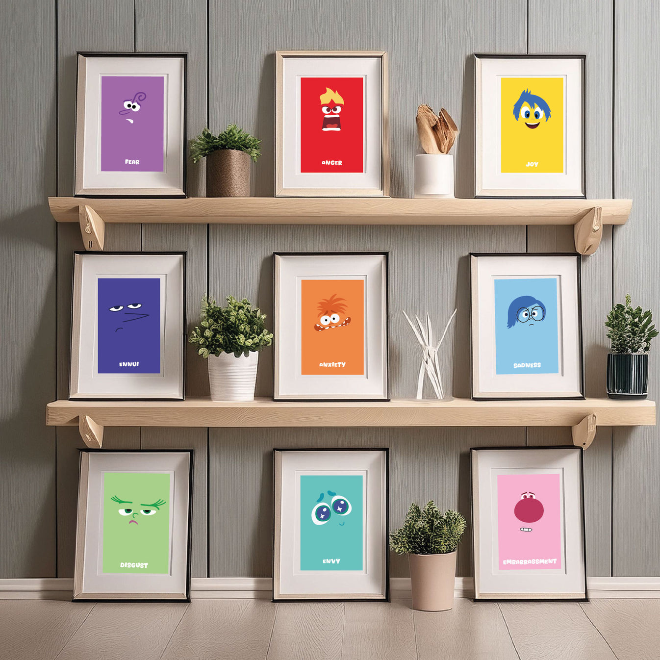 COD1483 -Inside Out 2 Art Print, Wall Print, Printable, line art Rainb ...