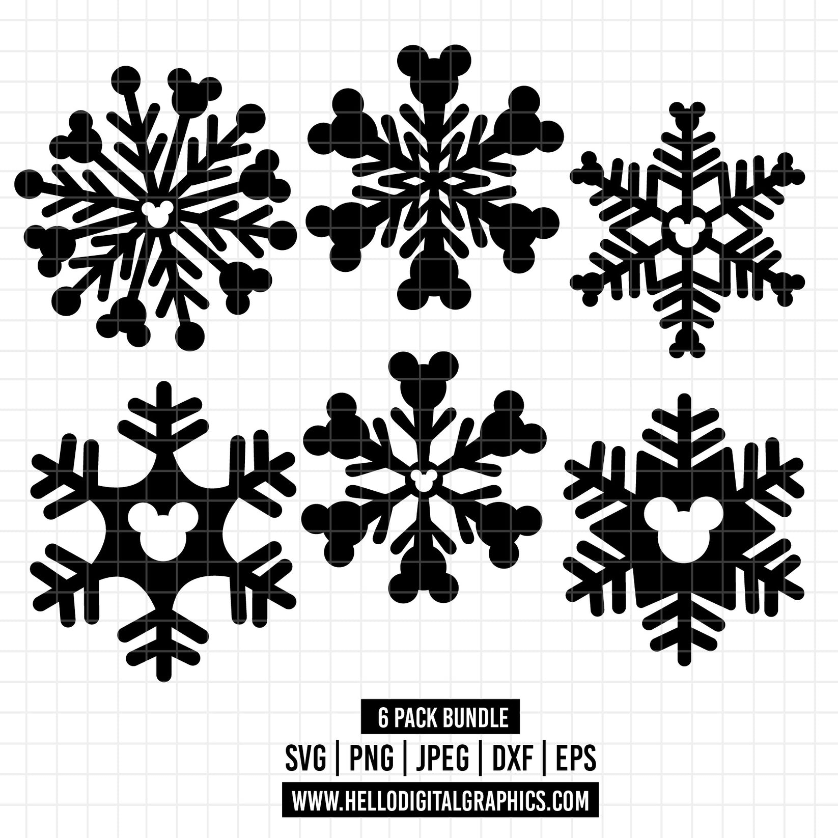 COD1579 - Snowflake svg, mickey snowflake svg, Merry Christmas svg, Di ...