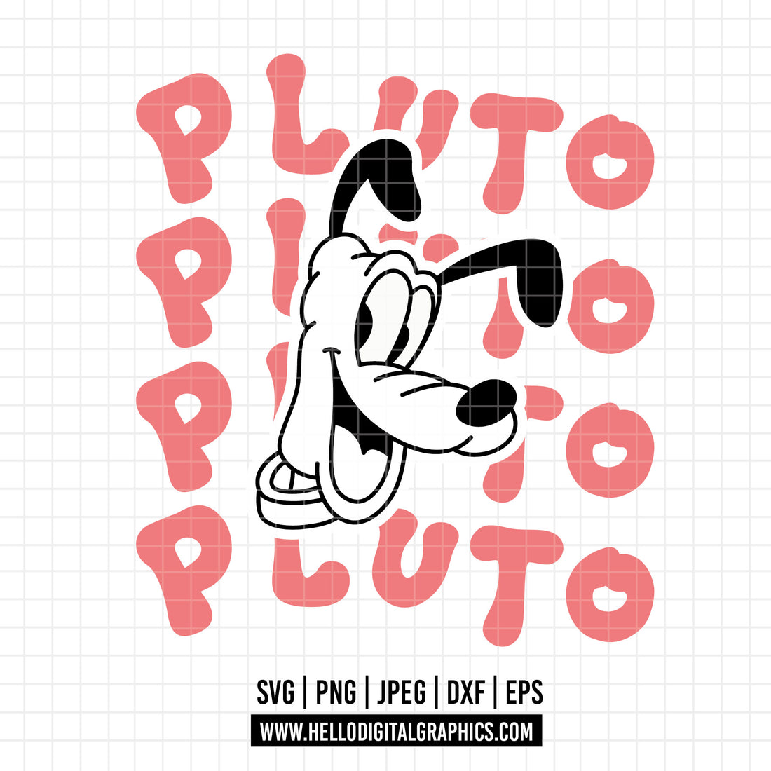 COD1611- Pluto svg, dog svg, Pluto Silhouette, Cricut, disney svg – Hello