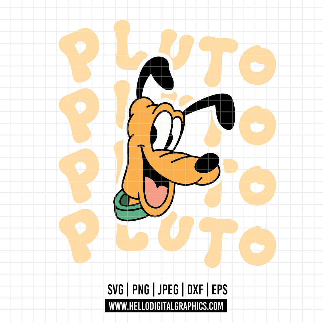 COD1612- Pluto svg, dog svg, Pluto Silhouette, Cricut, disney svg – Hello