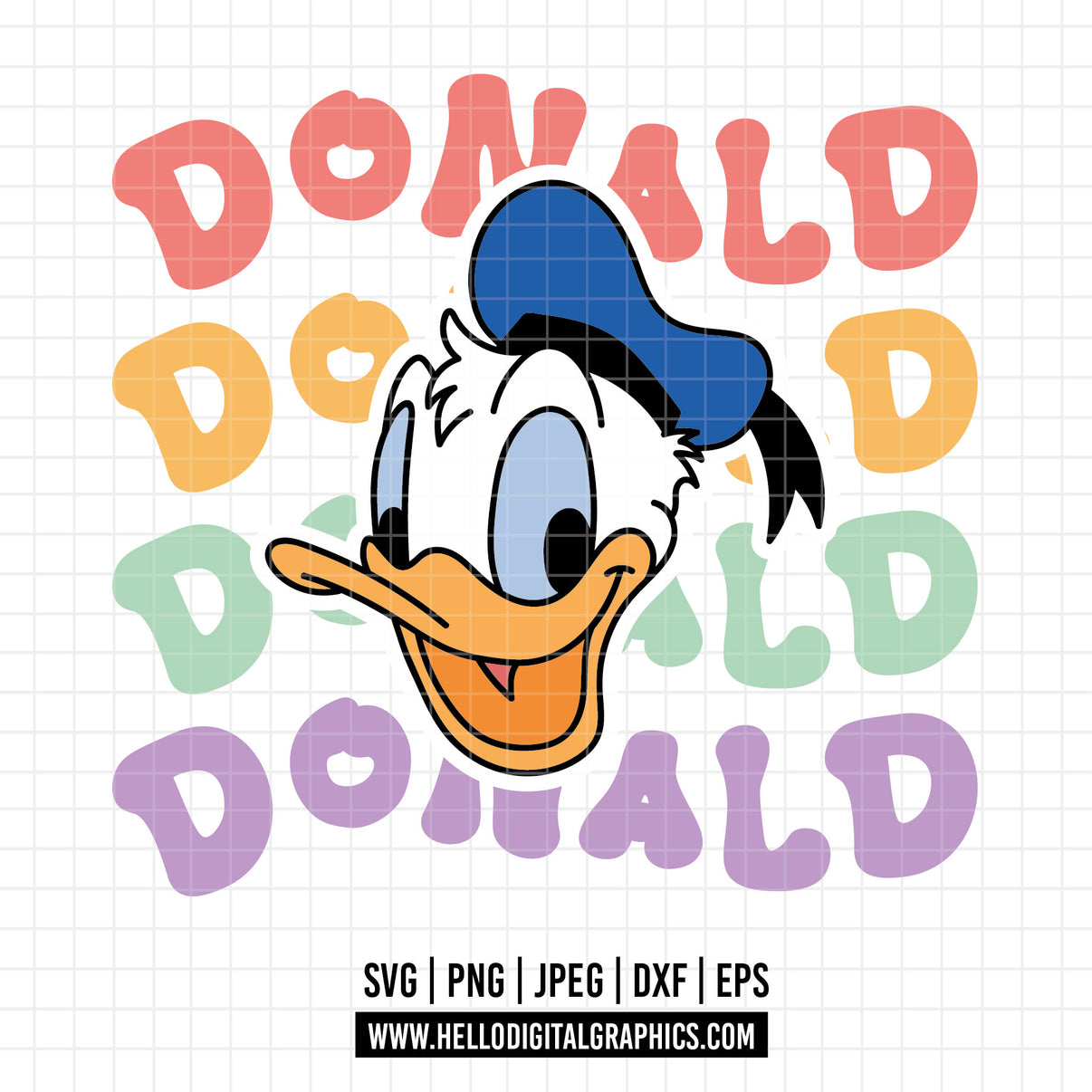 COD1628- Donald svg, Disney svg, Family Trip Svg, Happy Duck Face Svg ...