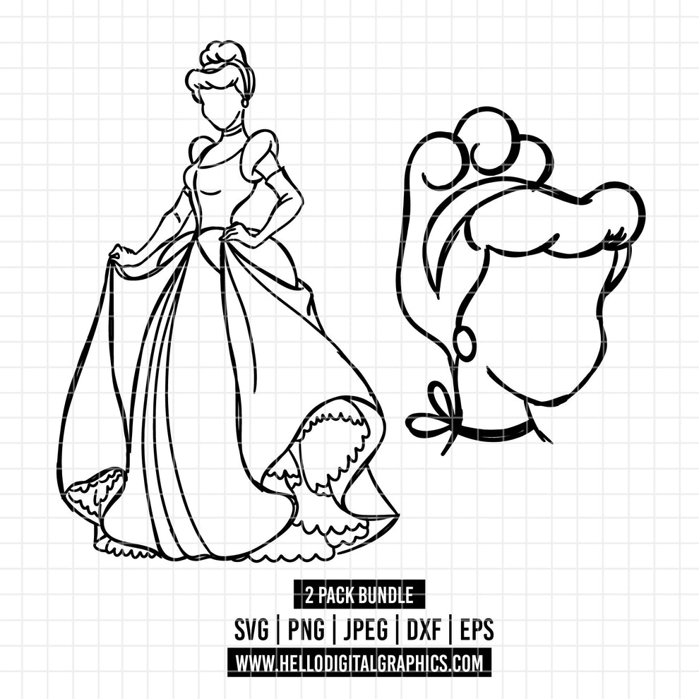 COD1669 - Cinderella svg, Princess svg, Princess for Cricut Silhouette ...