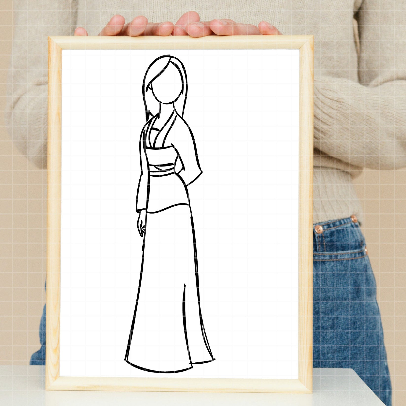 COD1671- Mulan svg, Disney svg, Disney princess svg, outline svg, cric ...