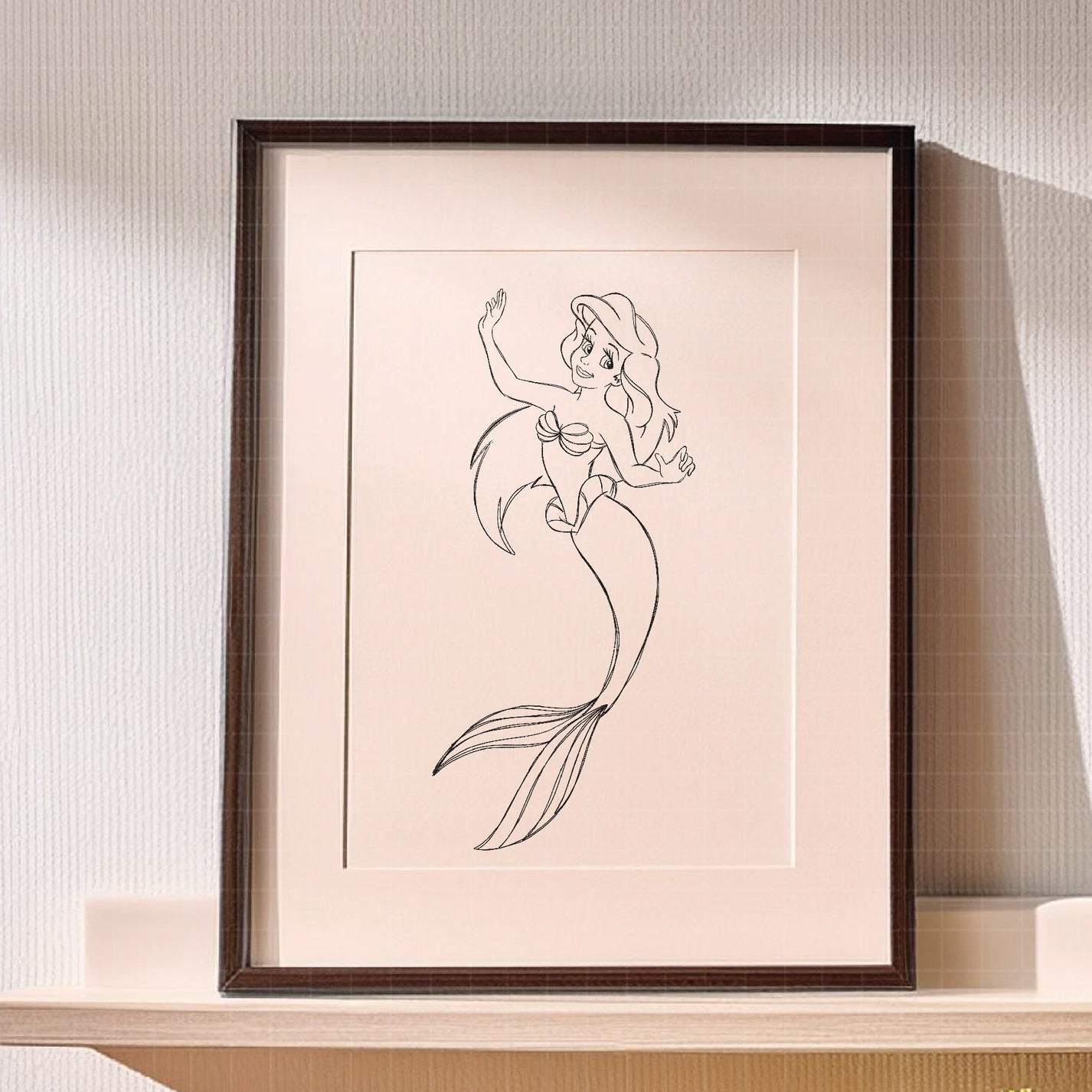 COD1684- Little Mermaid png, Ariel png, Outline png, Princess sketch p ...