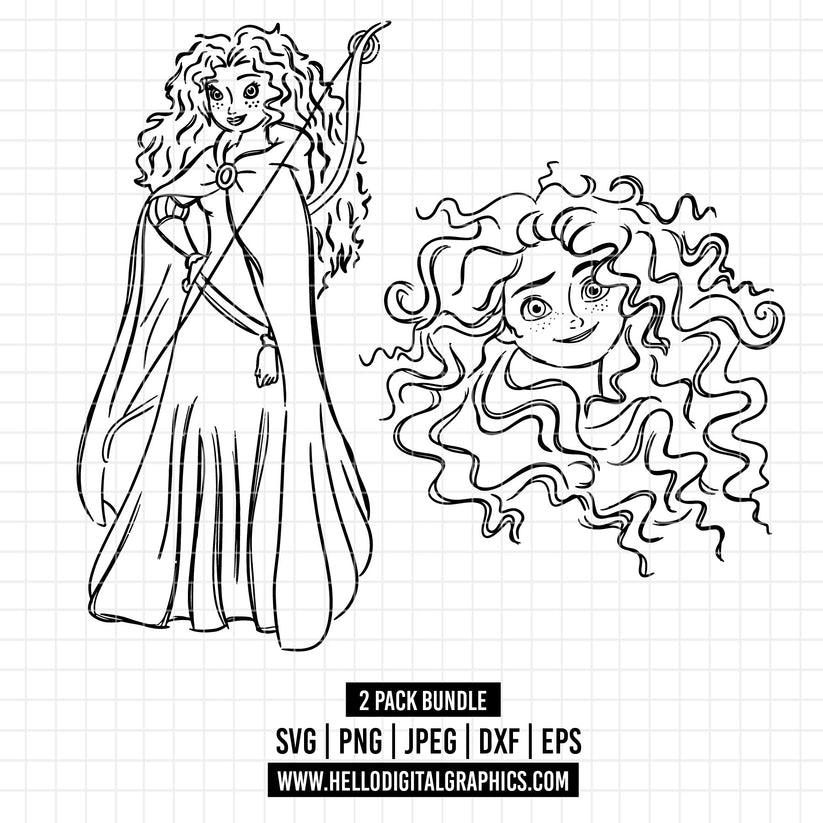 COD1693 - Brave svg, merida svg, princess merida & co svg, princess sv ...