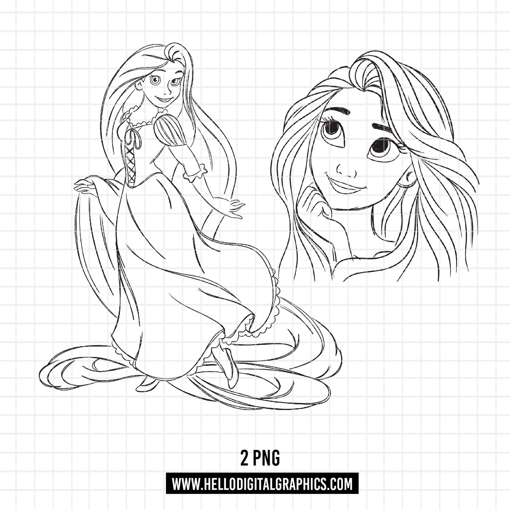 COD1700 - Tangled png, tangled princess png, rapunzel sketch png, Rapu ...