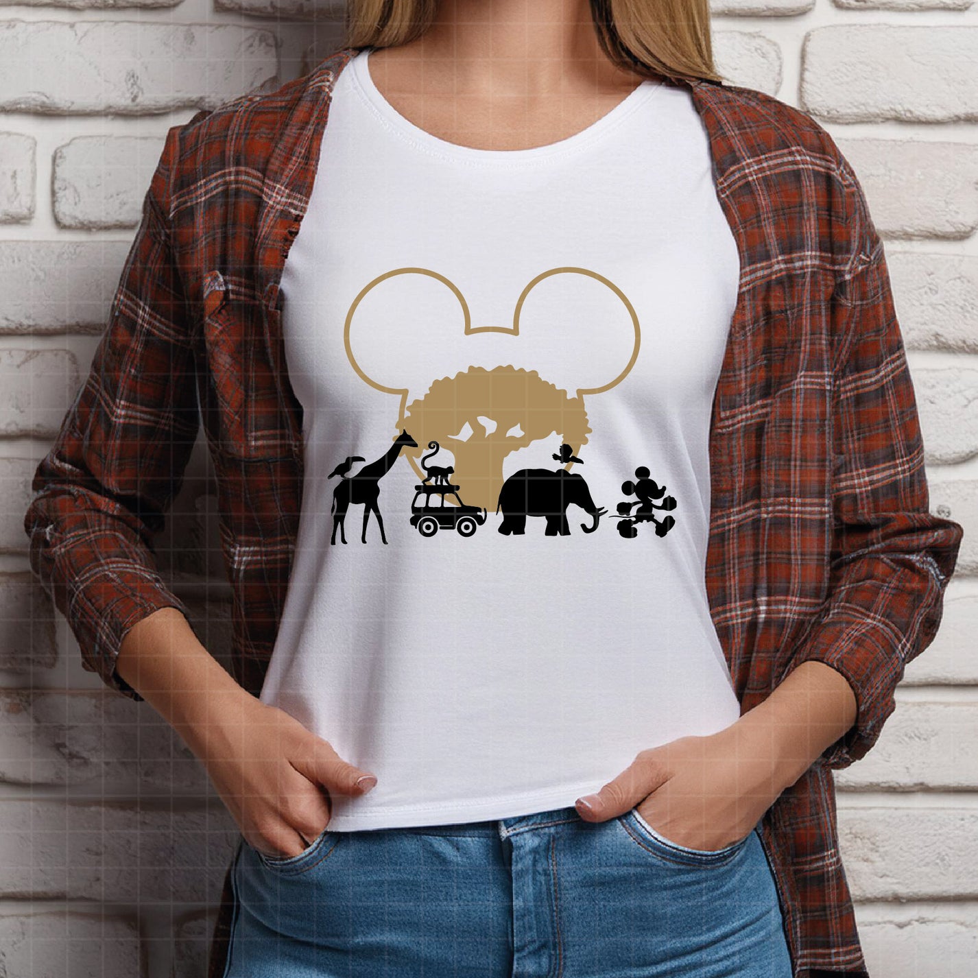 COD1750 - Mickey and Minnie Safari Shirt, Vintage Safari Mode Shirt, D ...