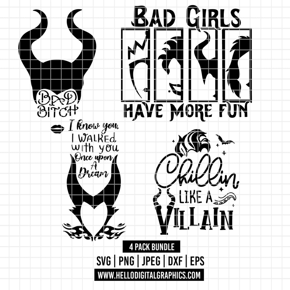 COD1812 - Bad girls have more fun svg, Villains svg, Maleficent Cruell ...