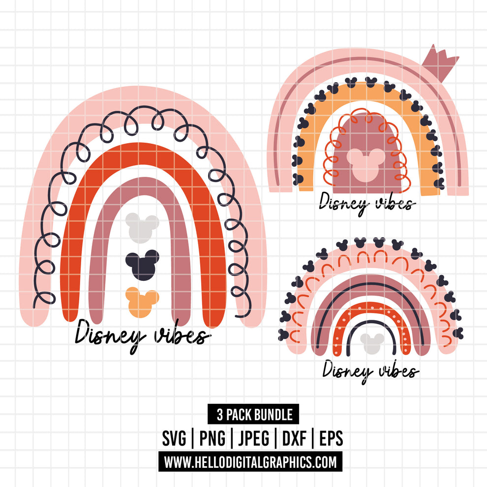 COD1820 - Rainbow Mouse Vibes svg, Rainbow Mouse Svg, Boho Rainbow Svg ...