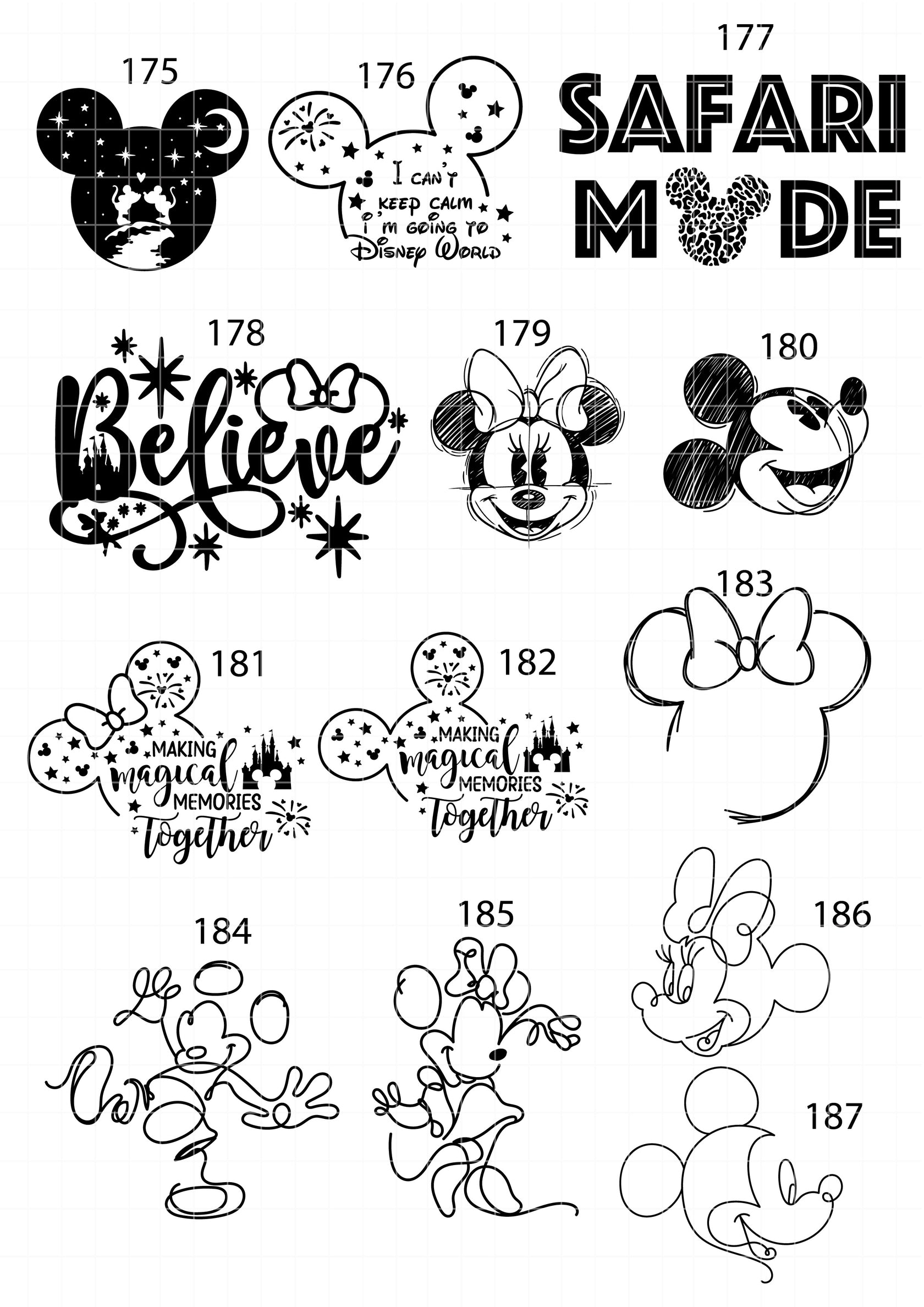 COD1843 - Disney pack Bundle SVG, EPS, PNG - Disneey icons pack bundle ...