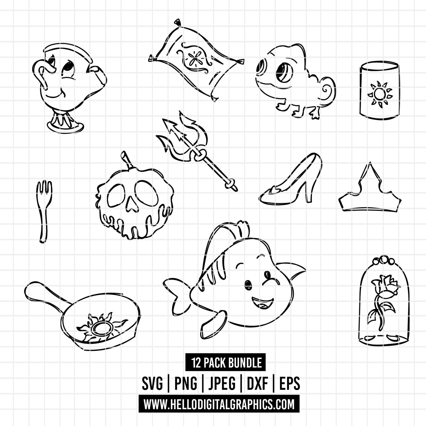 COD1865- Disney elements svg, Castle svg, princess elements svg, disne ...