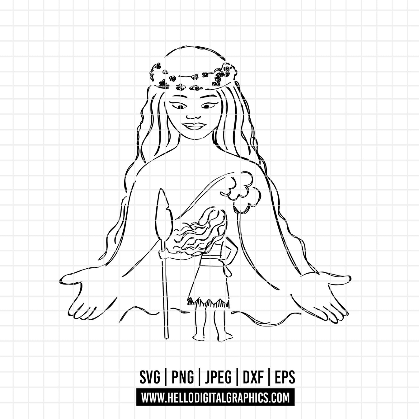COD1882 - Moana svg, Princess svg, Disney svg, outine svg, Cricut, Sil ...