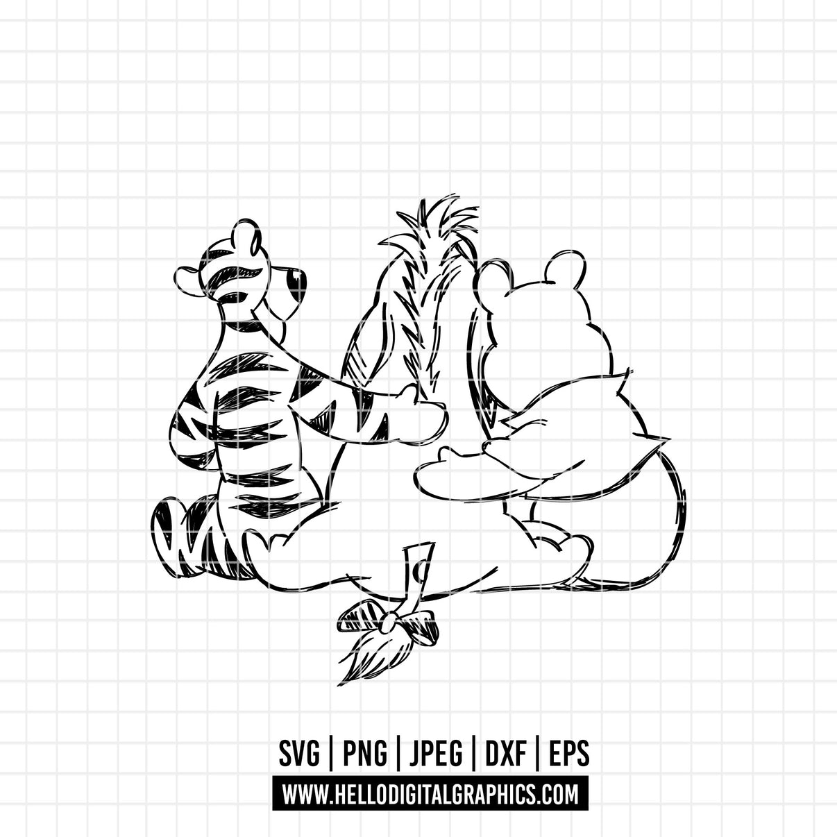 COD1889 - Winnie the pooh svg, Igor svg, Winnie The Pooh With Balloon ...
