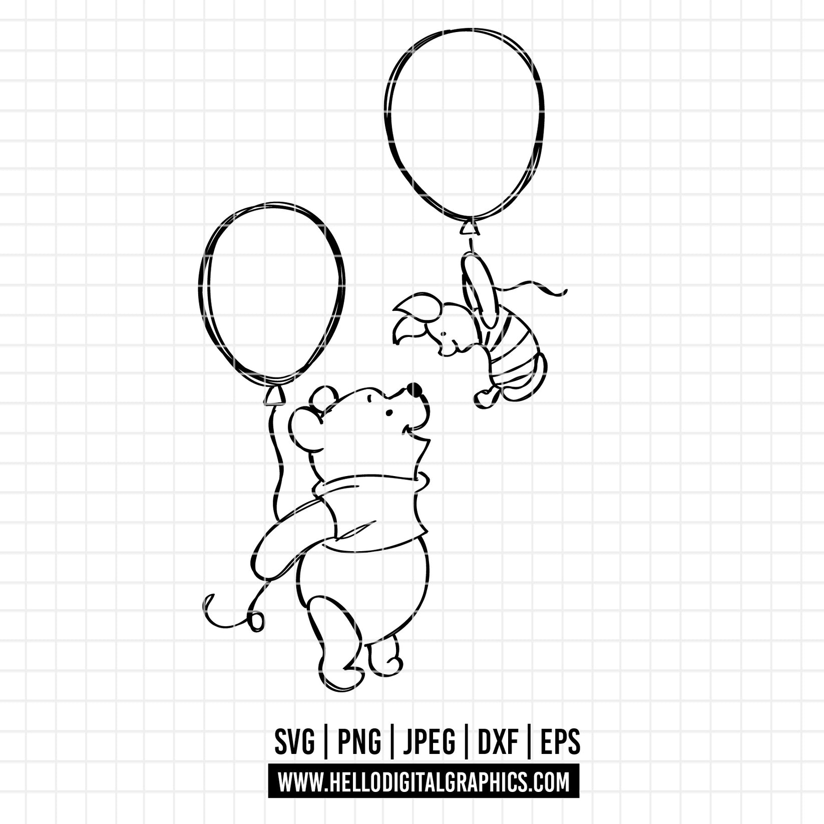 COD1924 - Winnie the pooh svg, Igor svg, Winnie The Pooh With Balloon ...