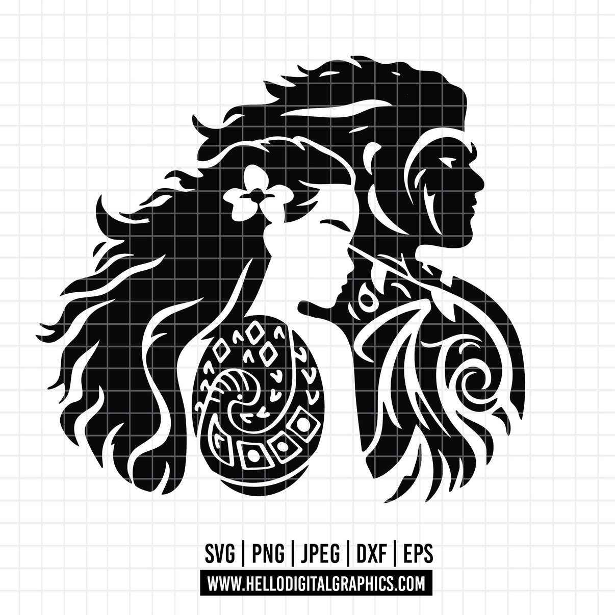 COD1940 - Moana svg, Princess svg, Disney svg, outine svg, Cricut, Sil ...
