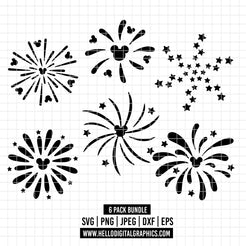 1950 - Mickey Head Fireworks SVG, fireworks SVG and PNG Download for c ...