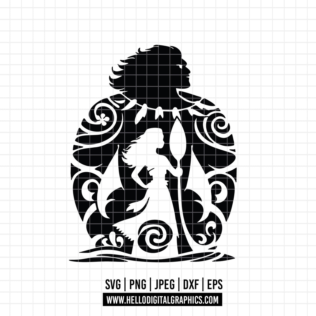 COD1951 - Moana svg, Princess svg, Disney svg, outine svg, Cricut, Sil ...