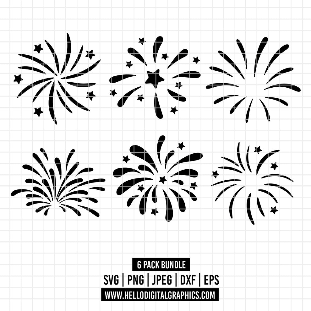 COD1980- Fireworks pack bundle SVG,EPS,PNG - Fireworks pack outline Cl ...