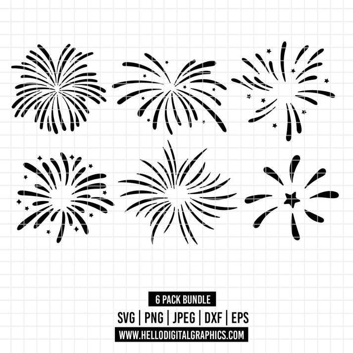 COD1981 - Fireworks pack bundle SVG,EPS,PNG - Fireworks pack outline C ...