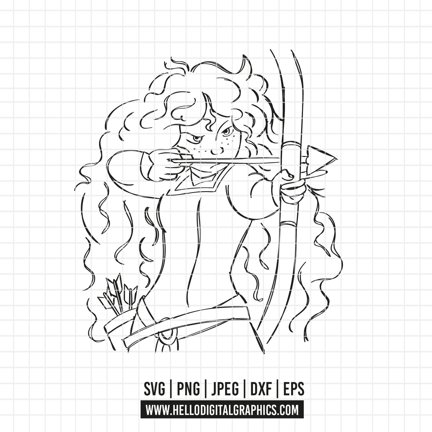 COD2006 - Brave svg, merida svg, princess merida svg, princess svg, di ...