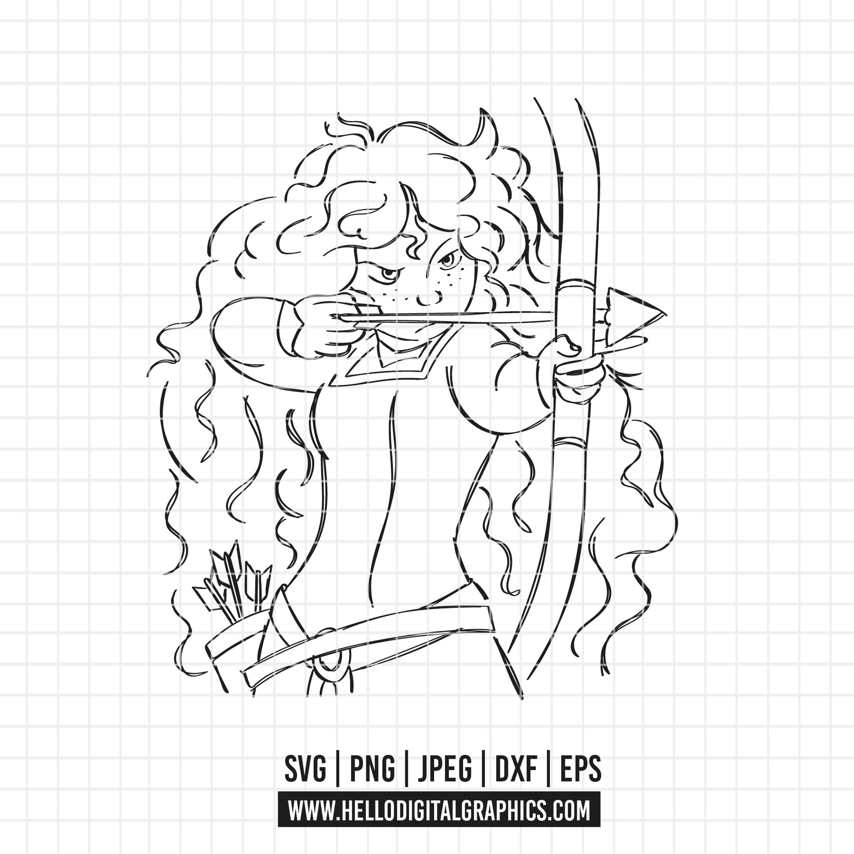 COD2006 - Brave svg, merida svg, princess merida svg, princess svg, di ...