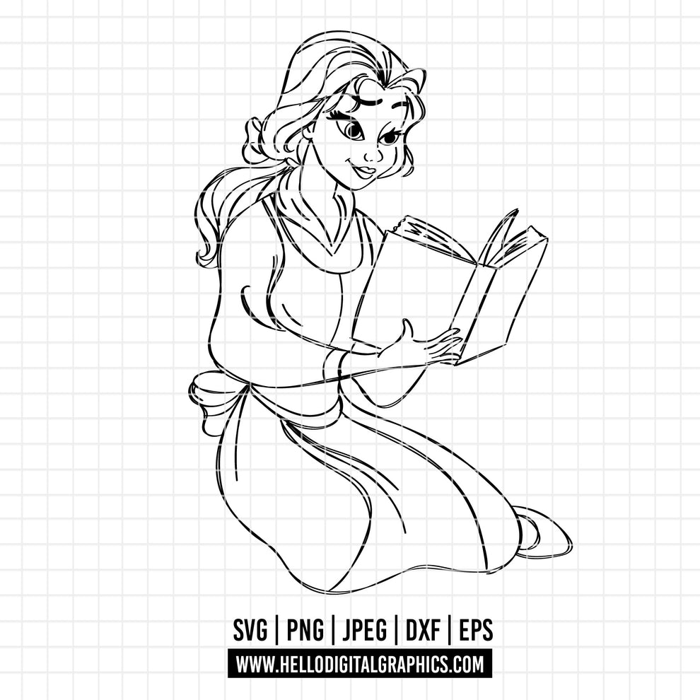 COD2036 - Beauty and the beast svg, bella svg, beast svg, outline svg ...