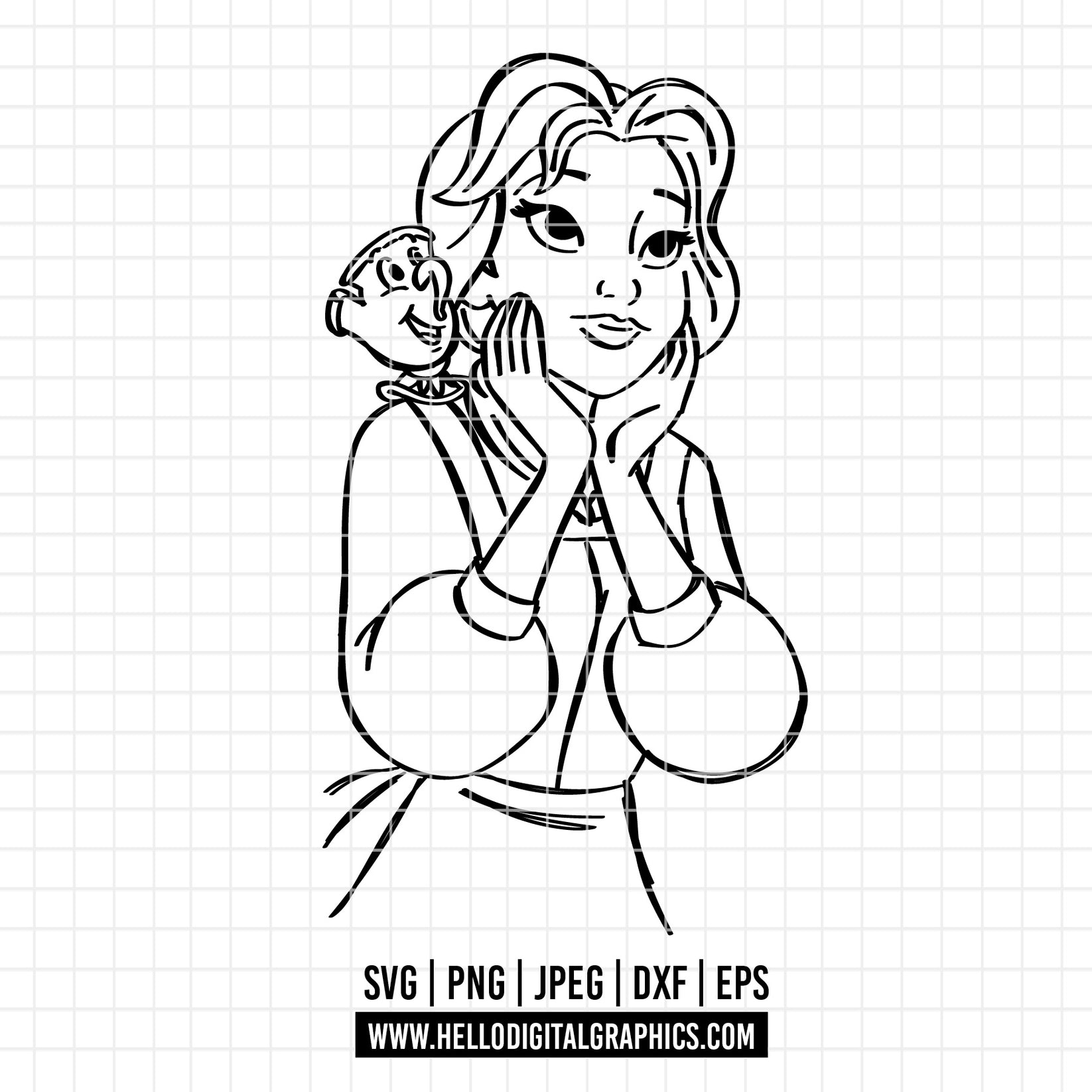 COD2053 - Beauty and the beast svg, bella svg, beast svg, outline svg ...