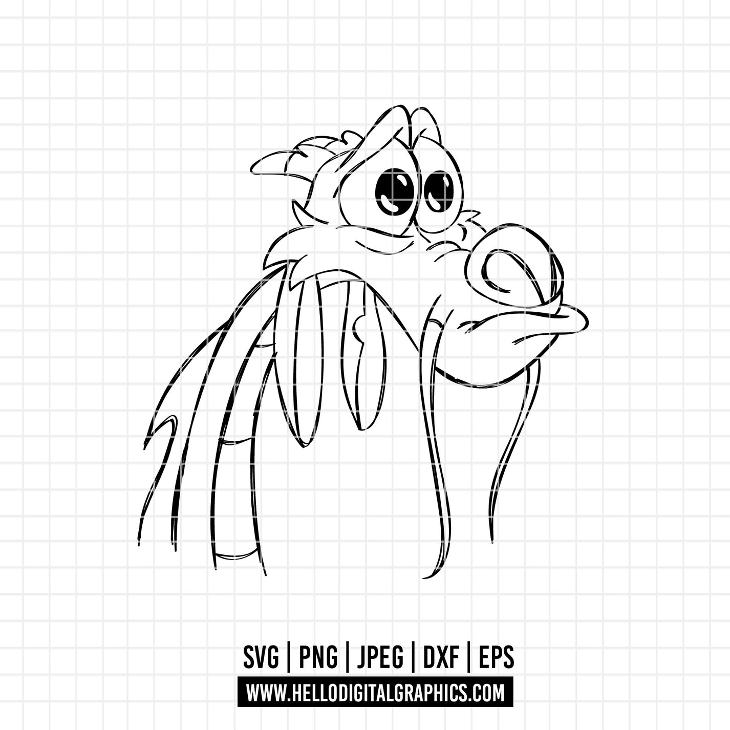 COD2138- Mushu svg, Mulan svg, Disney svg, Disney princess svg, outlin ...