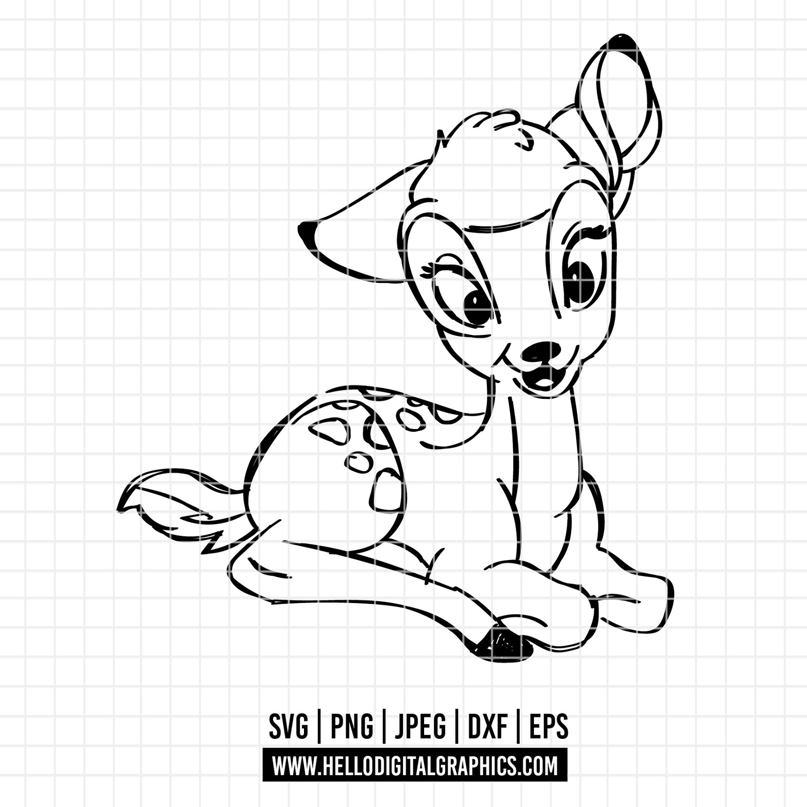 COD3429 - bambi svg, bambi kiss svg, disney svg, cricut, silhouette – Hello