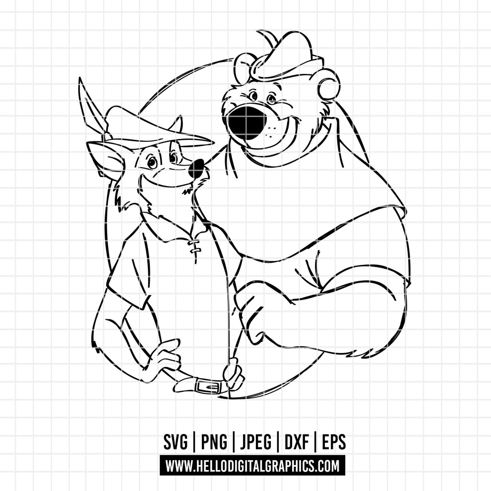 COD2256 - Robin Hood svg, Cartoon svg, Robin Hood, fox, Maid Marian, f ...