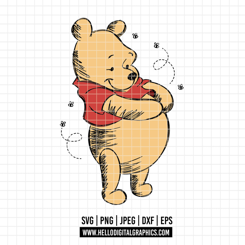 COD2308 - Winnie the pooh svg, Igor svg, Winnie The Pooh With Balloon ...