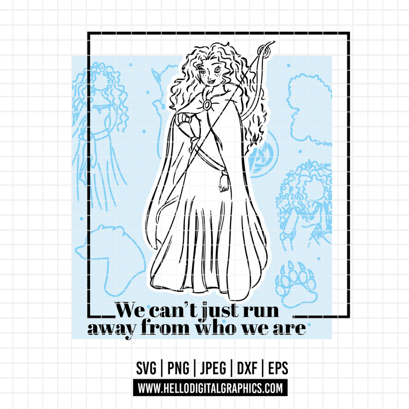 COD2374 - Brave svg, merida svg, princess merida svg, princess svg, di ...