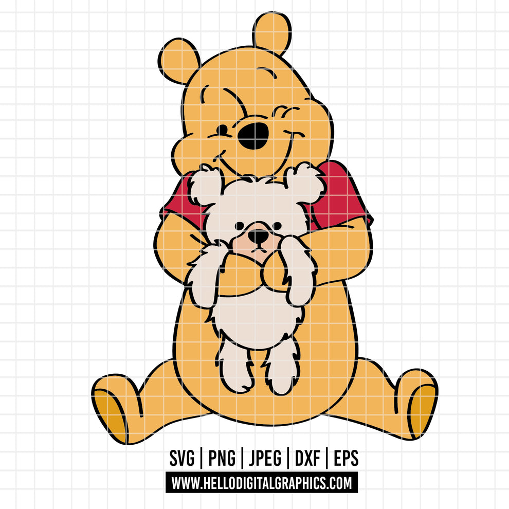 COD2413 - Winnie the pooh svg, Igor svg, Winnie The Pooh With Balloon ...