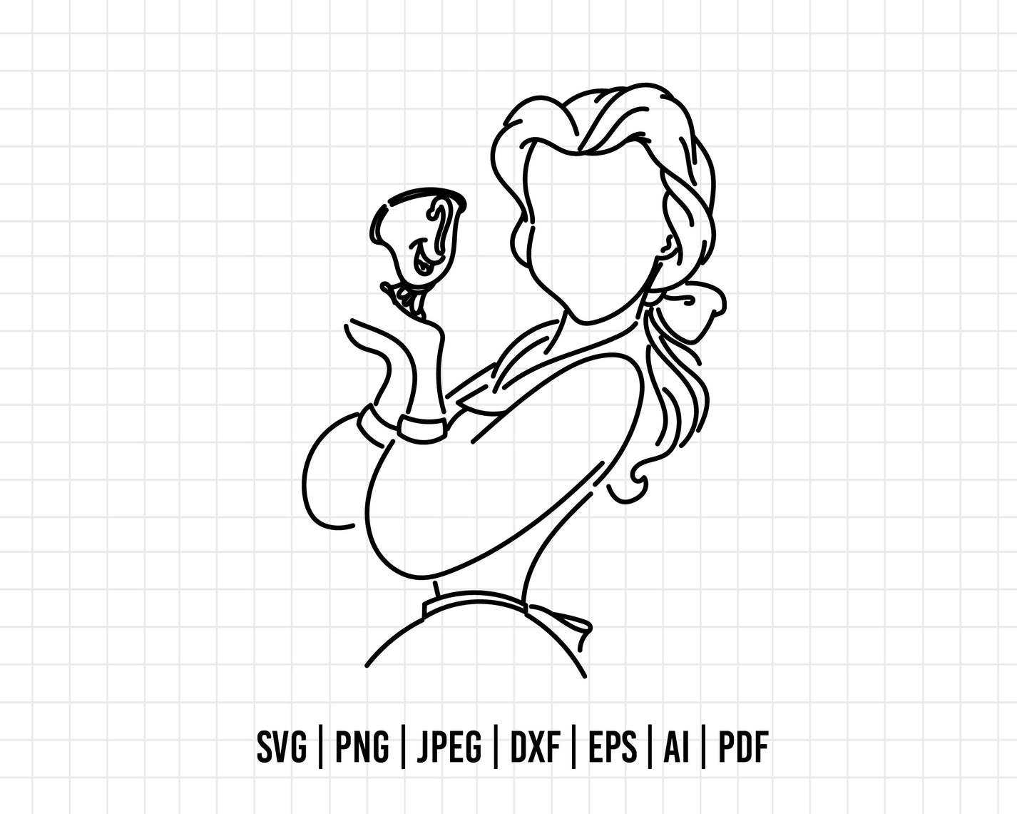 COD26- Beauty and the beast svg, bella svg, beast svg, outline svg, cr ...